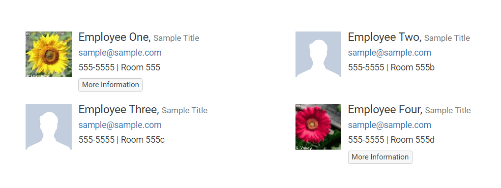 Employee Listing Snippet - Omni CMS Support | Stockton University