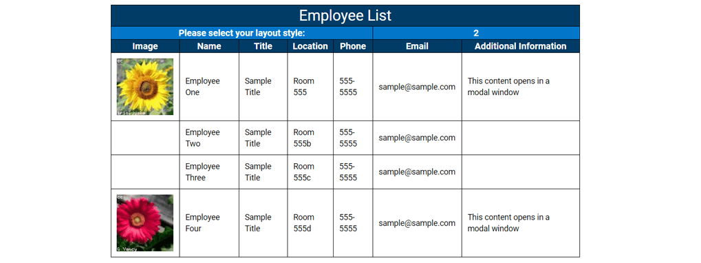 Employee Listing Snippet - Omni CMS Support | Stockton University